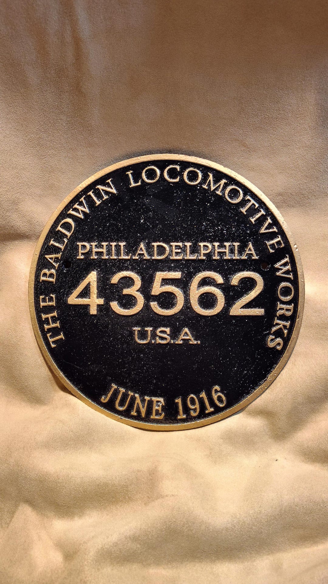 Cast Iron Baldwin Locomotive Works Plaque ~ Philadelphia Train Marker ...