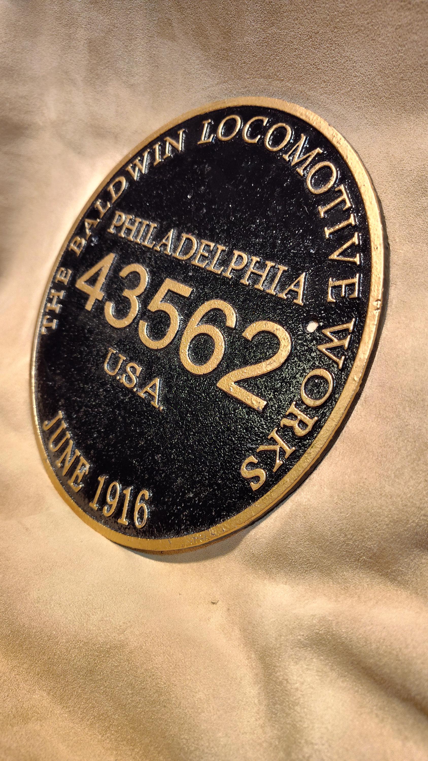 Cast Iron Baldwin Locomotive Works Plaque ~ Philadelphia Train Marker ...