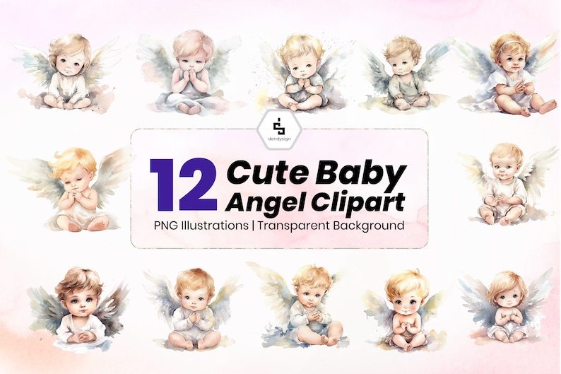 Baby Angel PNG | Baby Angel Clipart Watercolor | 12 High Quality Transparent Png for Commercial ...