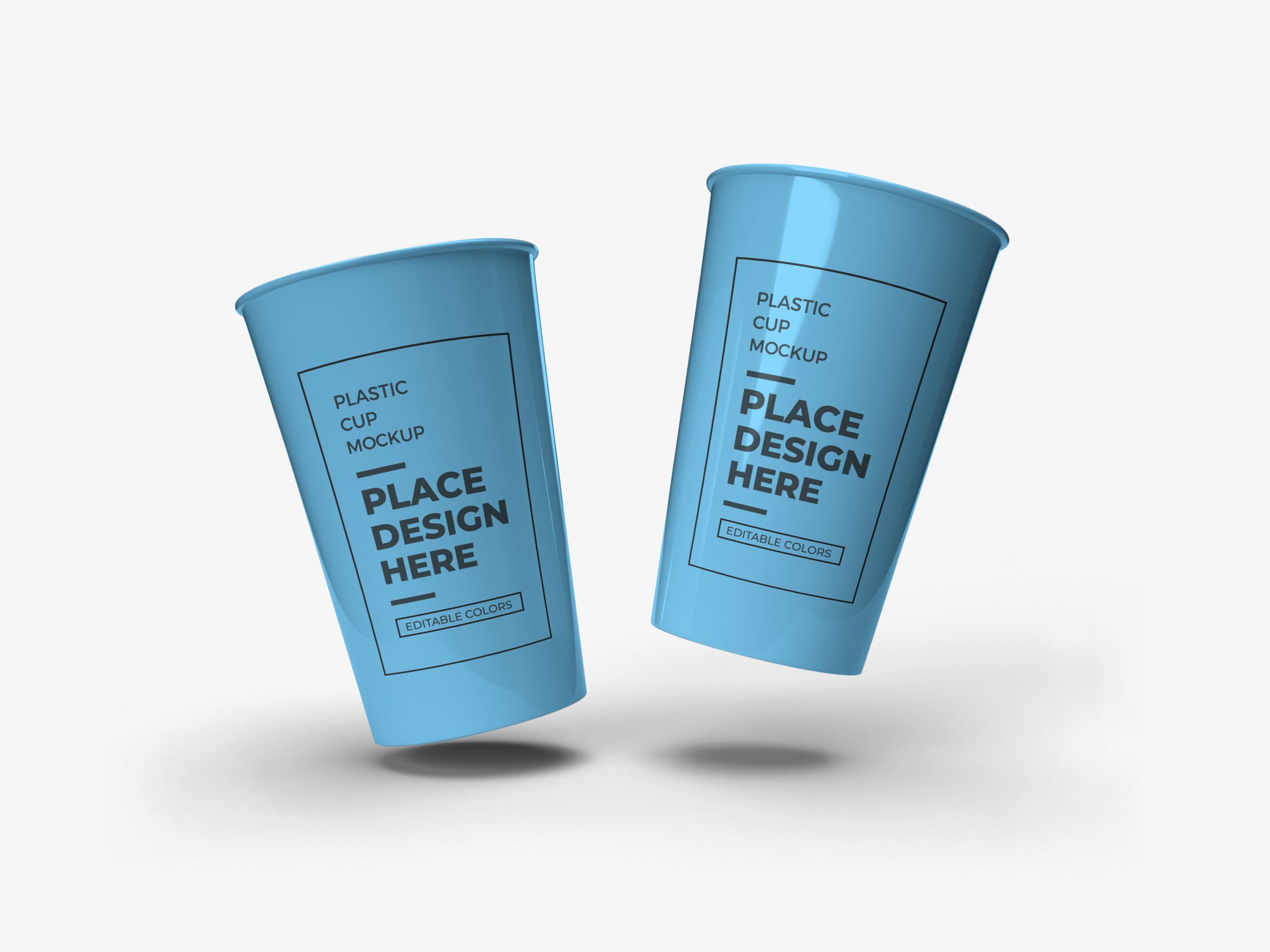 Plastic Cup Mockup Template Bundle With Editable Background and Colors ...