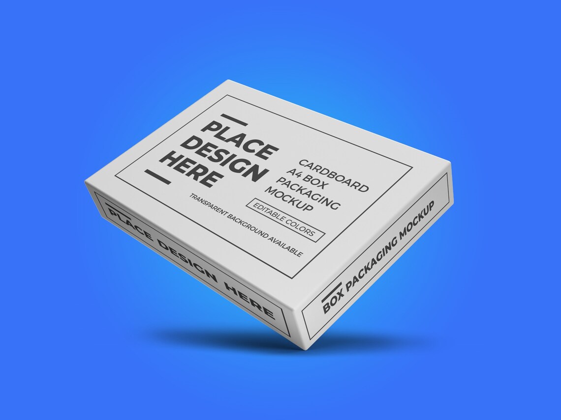 A4 Paper Box Packaging Mockup Template Bundle With Editable - Etsy