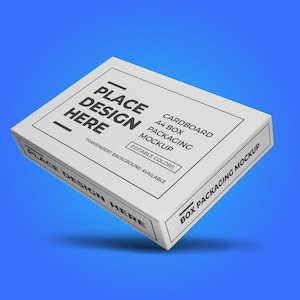A4 Paper Box Packaging Mockup Template Bundle With Editable Background ...