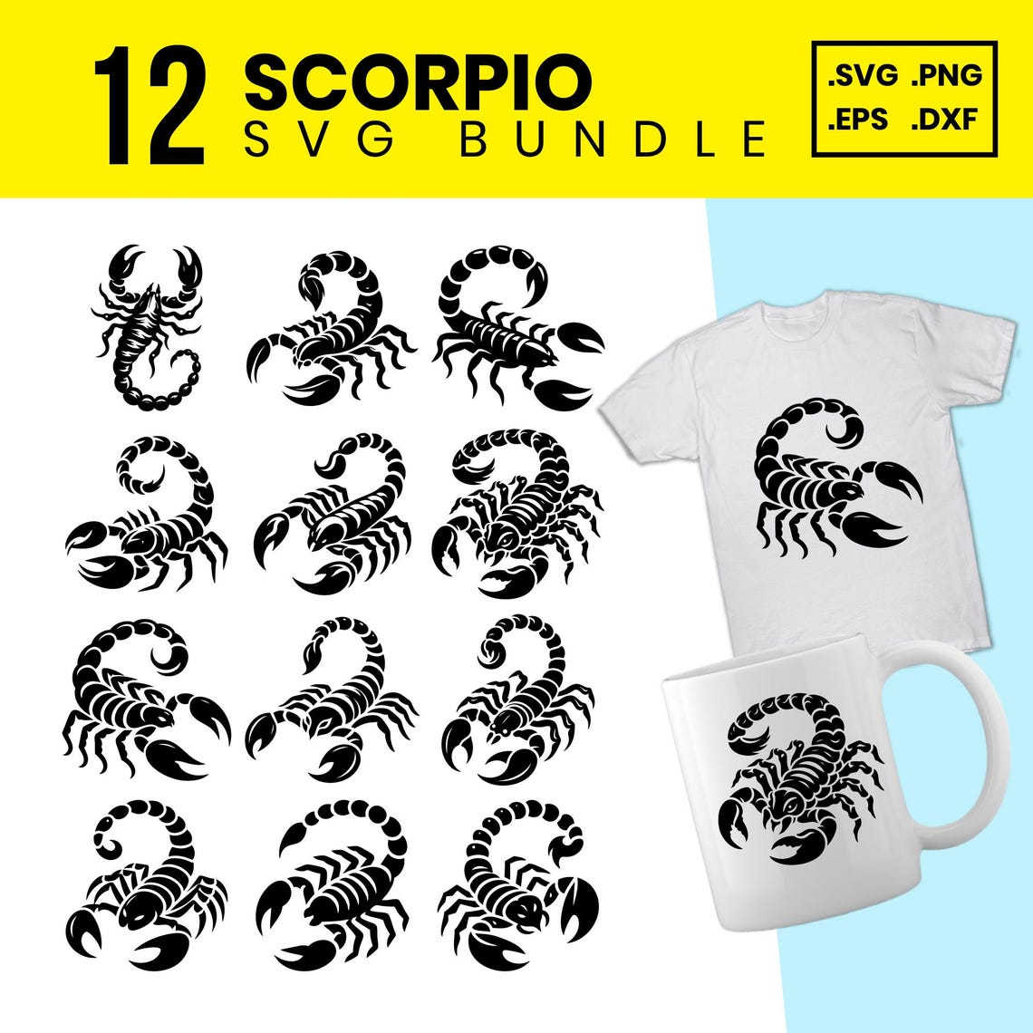 12 Scorpio Zodiac SVG Bundle – Scorpio Clipart, Horoscope Cut Files for ...
