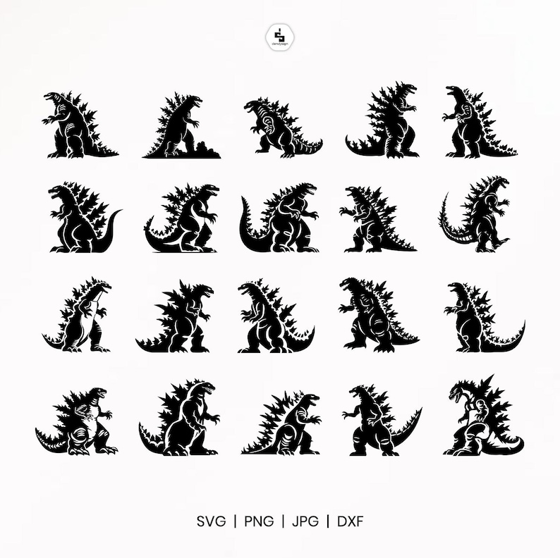 Godzilla Svg Bundle - Godzilla Silhouette Svg - Godzilla Clipart ...