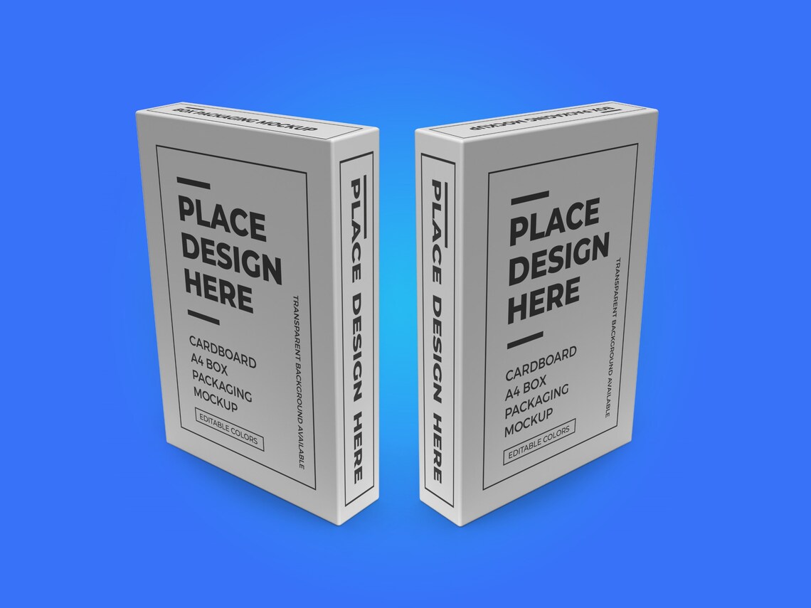 A4 Paper Box Packaging Mockup Template Bundle With Editable - Etsy