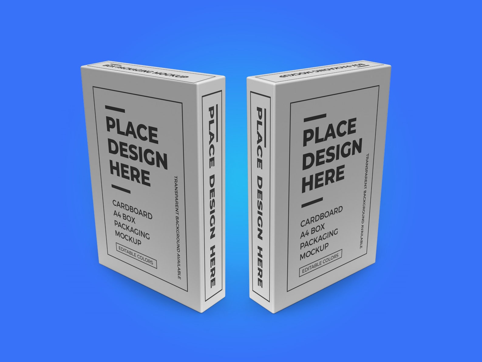 A4 Paper Box Packaging Mockup Template Bundle With Editable Background ...