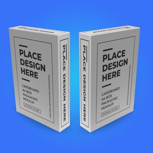 A4 Paper Box Packaging Mockup Template Bundle With Editable Background ...