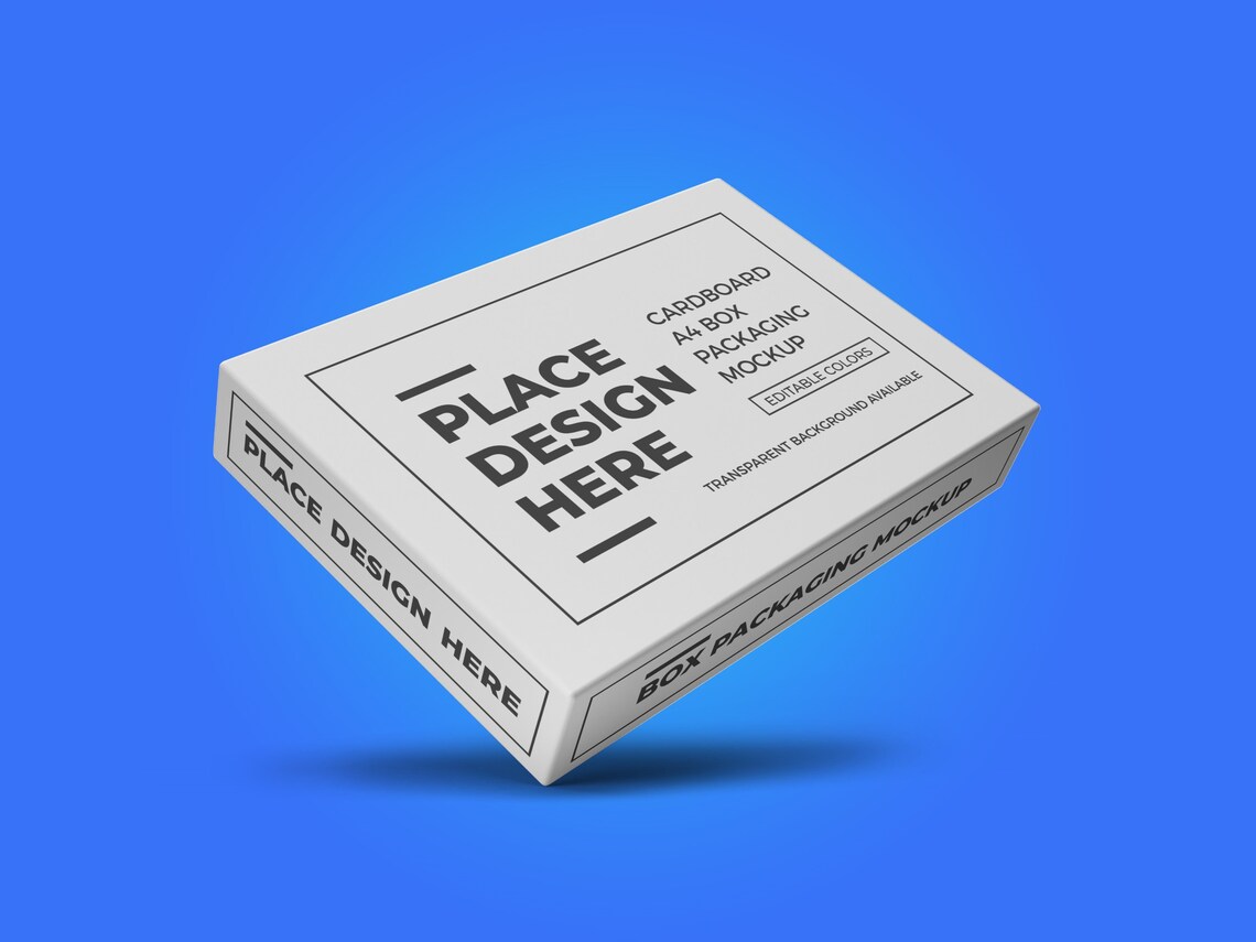A4 Paper Box Packaging Mockup Template Bundle With Editable - Etsy