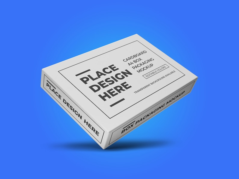 A4 Paper Box Packaging Mockup Template Bundle With Editable - Etsy