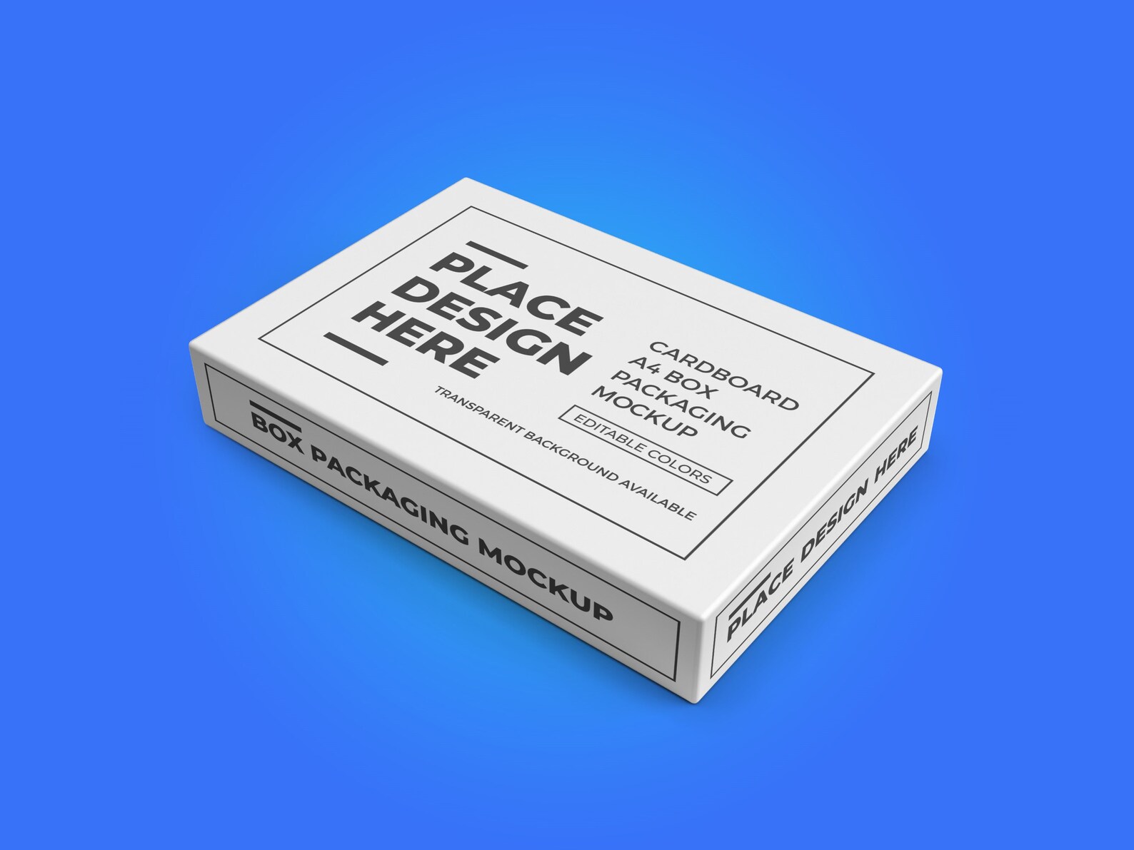 A4 Paper Box Packaging Mockup Template Bundle With Editable Background ...