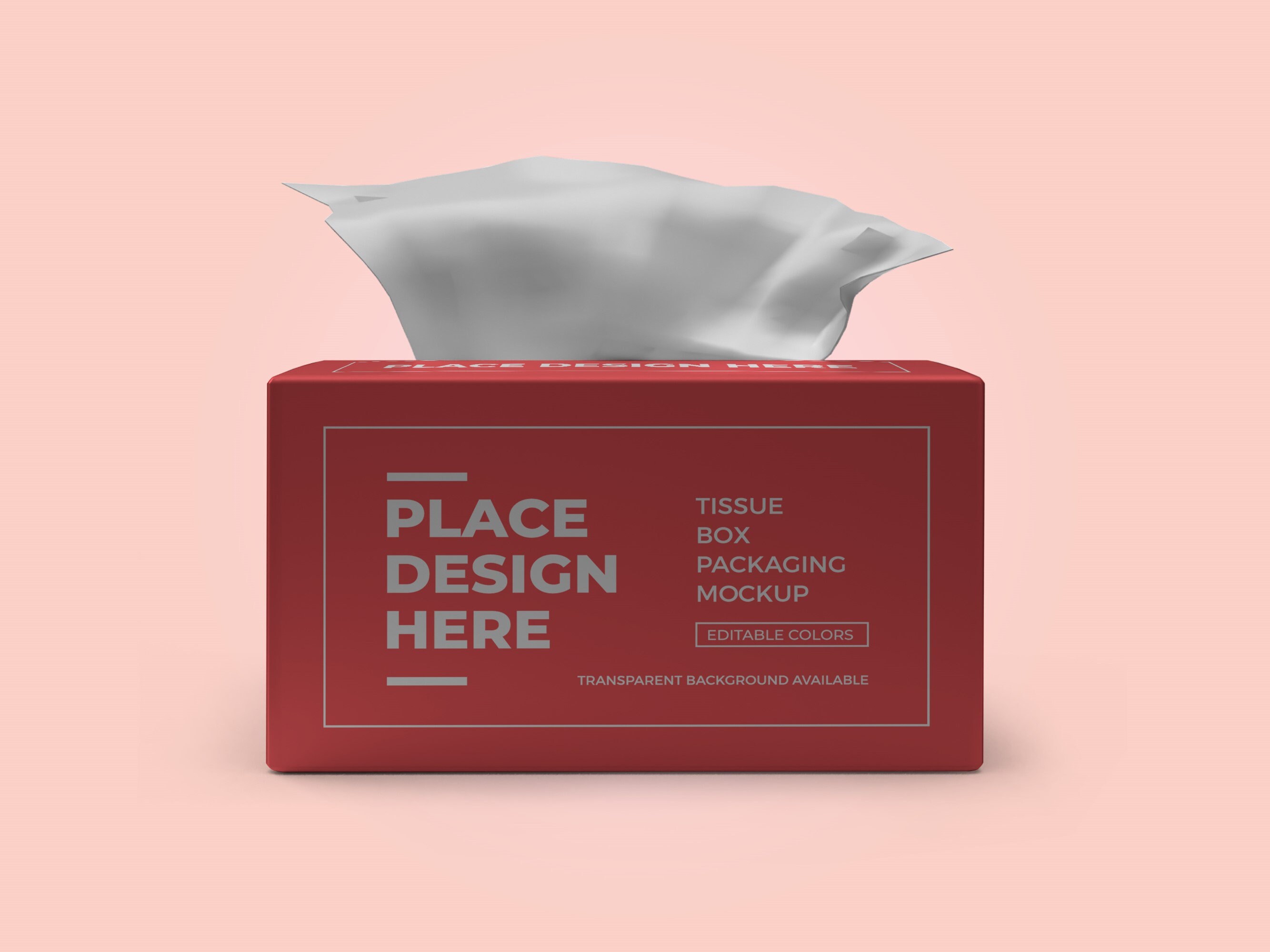 Tissue Box Mockup Template Bundle With Editable Background and Colors ...