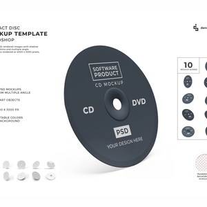 Compact Disc CD Mockup Template Bundle With Editable Background and ...