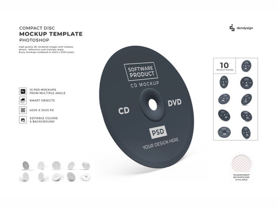 Compact Disc CD Mockup Template Bundle With Editable - Etsy