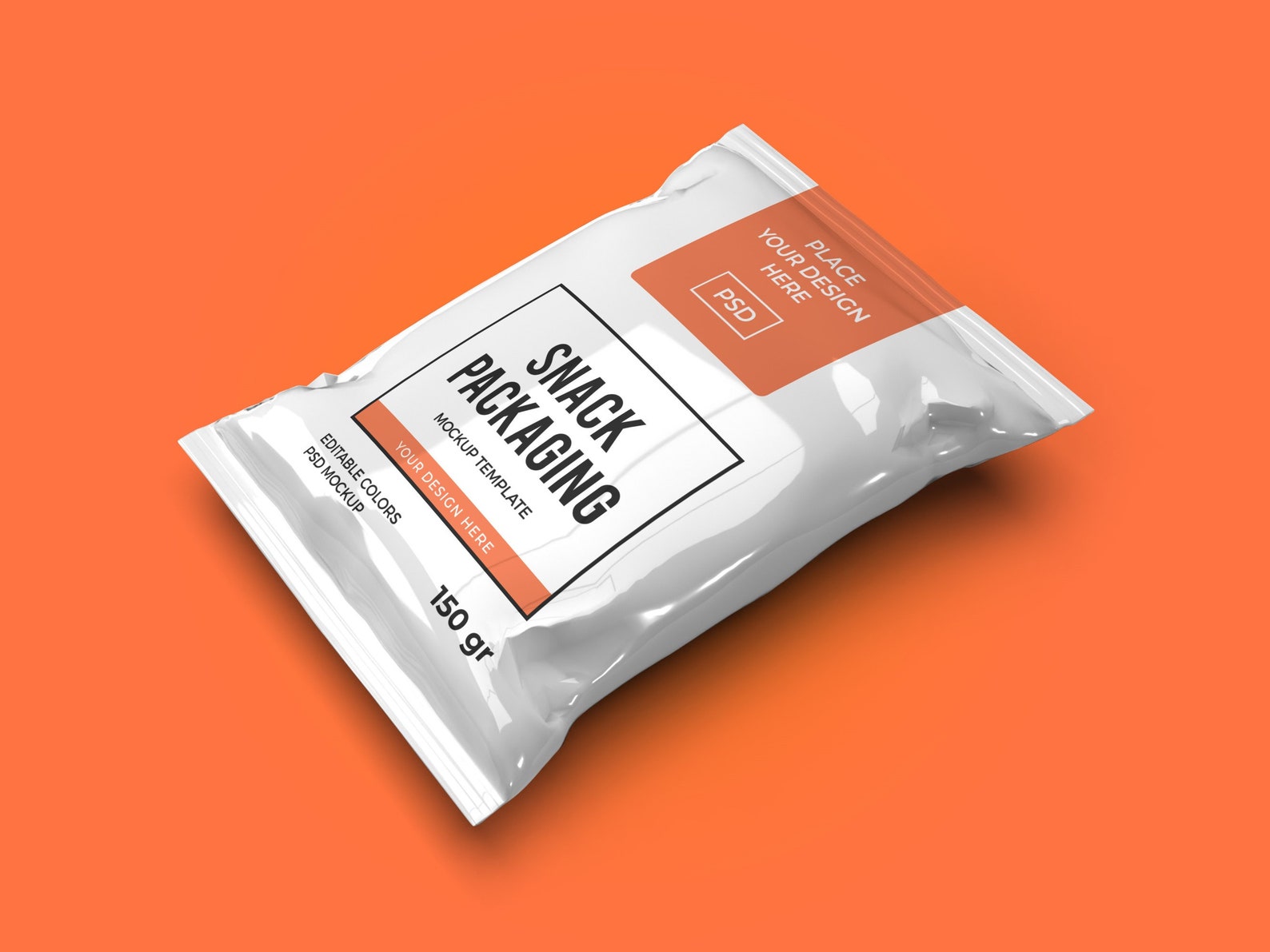 Snack Packaging Pouch Mockup Template Bundle With Editable Background ...