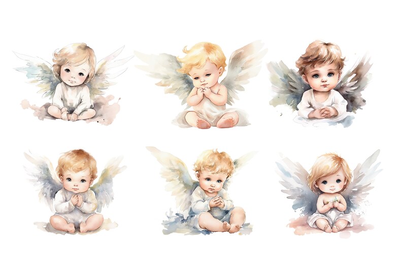 Baby Angel PNG | Baby Angel Clipart Watercolor | 12 High Quality Transparent Png for Commercial ...