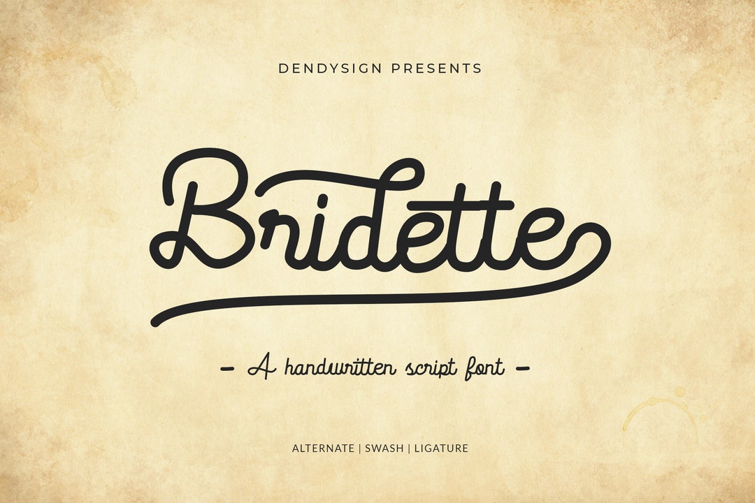 Handwritten Font Bridette Handwriting Script Font in OTF and - Etsy