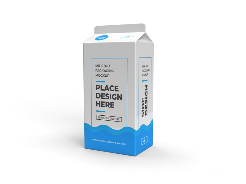 Milk Box Packaging Mockup Template Bundle With Editable Background and ...