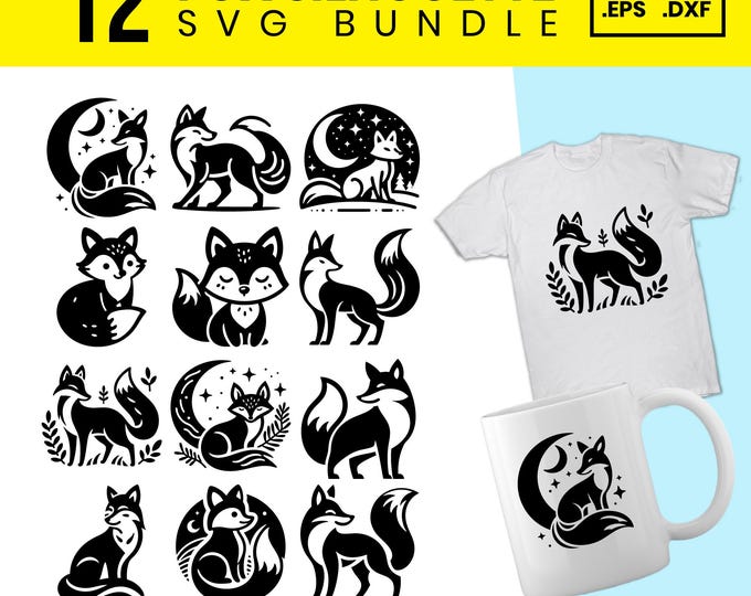 Cute Fox SVG Bundle, Woodland Animal Silhouette, Little Fox Cut File ...