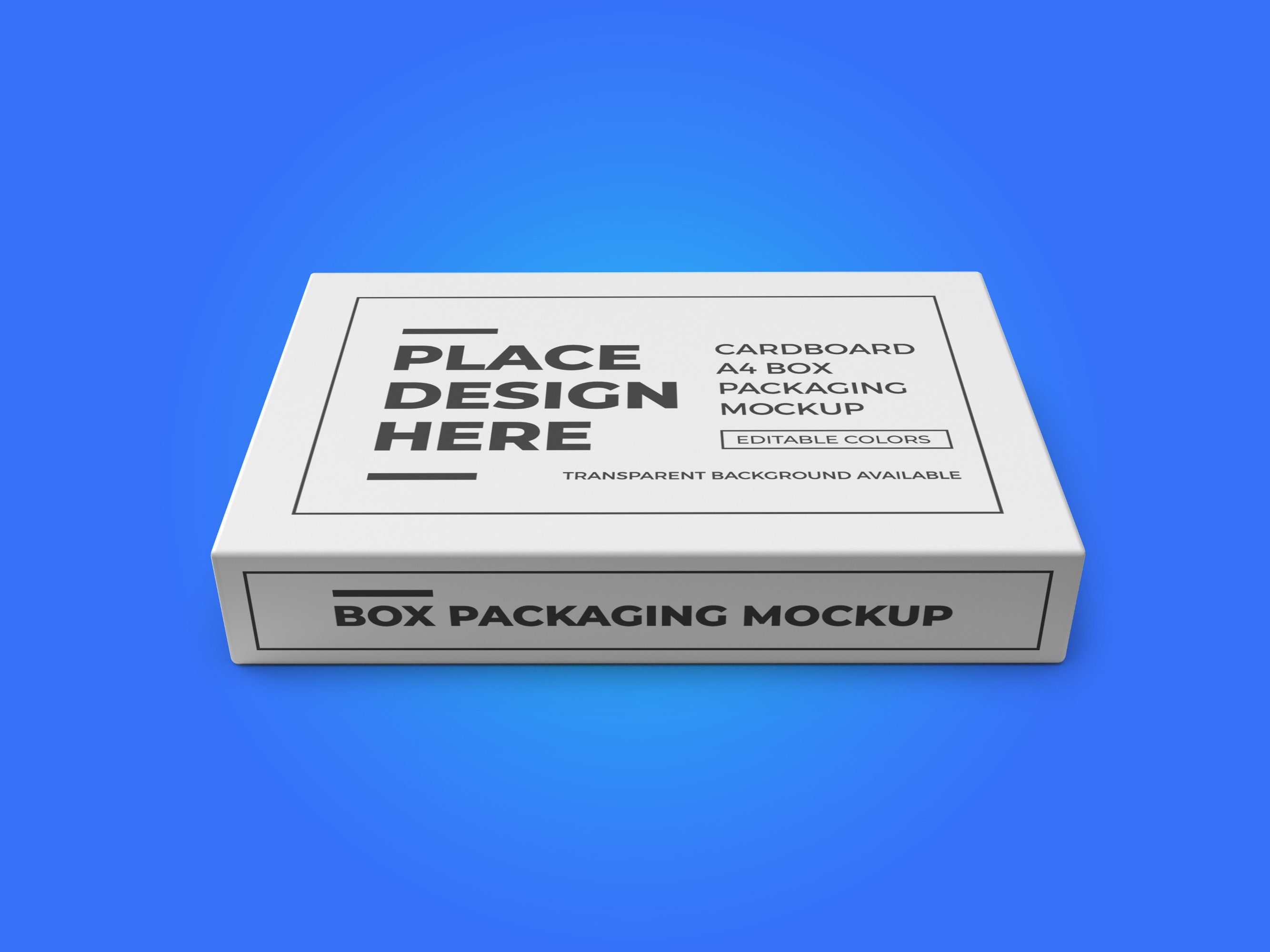 A4 Paper Box Packaging Mockup Template Bundle With Editable Background ...