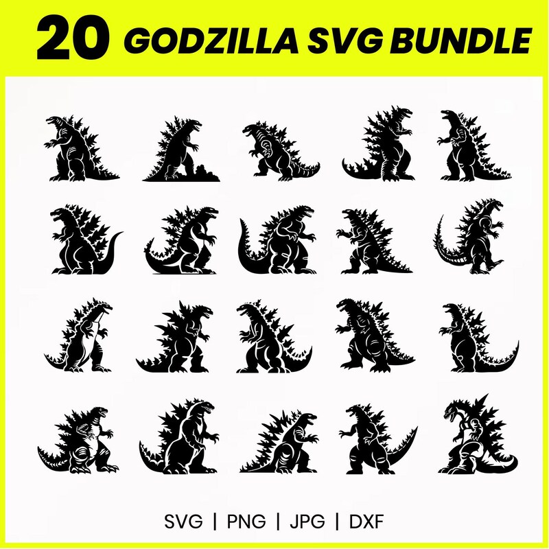 Godzilla Silhouette - Etsy