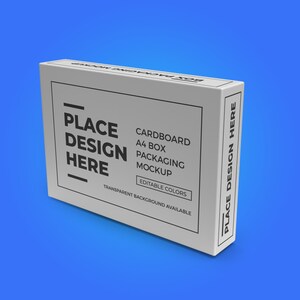 A4 Paper Box Packaging Mockup Template Bundle With Editable Background ...