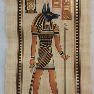 Egyptian Papyrus Painting, Anubis Papyrus Painting, Egyptian Papyrus ...