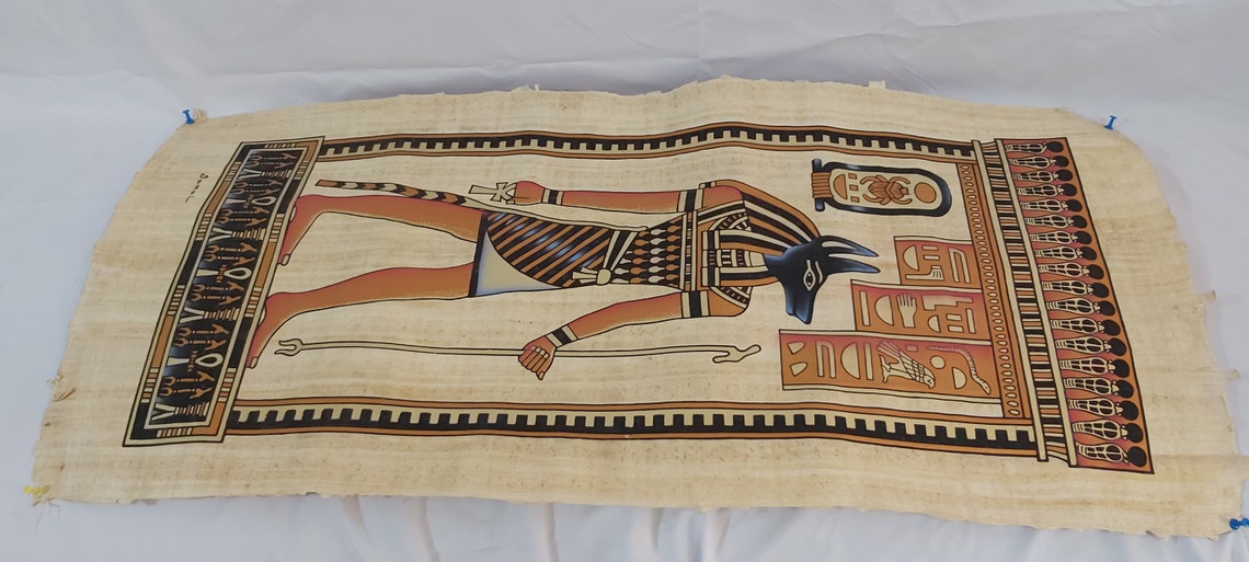 Egyptian Papyrus Painting Anubis Papyrus Painting Egyptian - Etsy