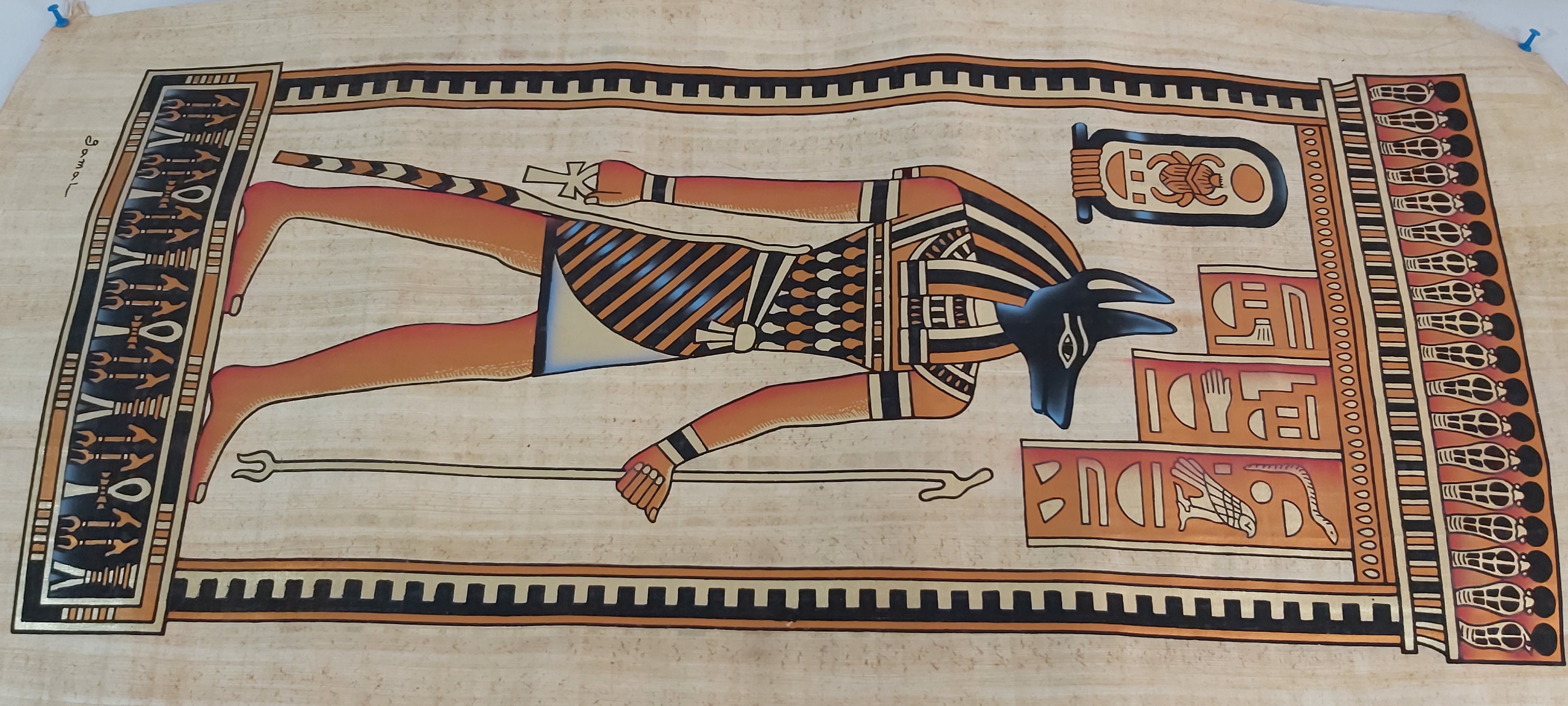 Egyptian Papyrus Painting Anubis Papyrus Painting Egyptian - Etsy