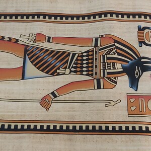 Egyptian Papyrus Painting, Anubis Papyrus Painting, Egyptian Papyrus ...