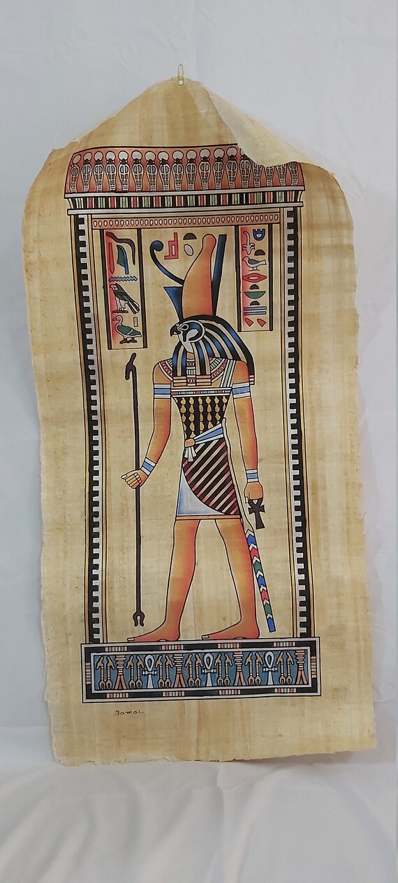Egyptian Papyrus Painting Horus Papyrus Painting Egyptian - Etsy