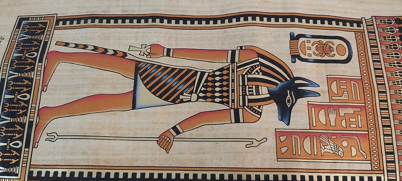 Egyptian Papyrus Painting Anubis Papyrus Painting Egyptian - Etsy
