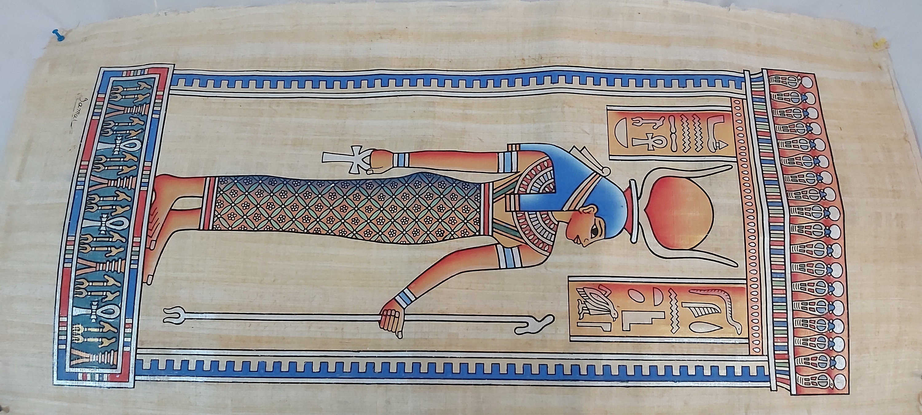 Egyptian Papyrus Painting Isis Papyrus Painting Egyptian - Etsy UK