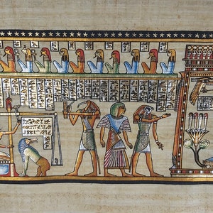 Egyptian Papyrus Painting, Final Judgment Papyrus Painting, Egyptian ...