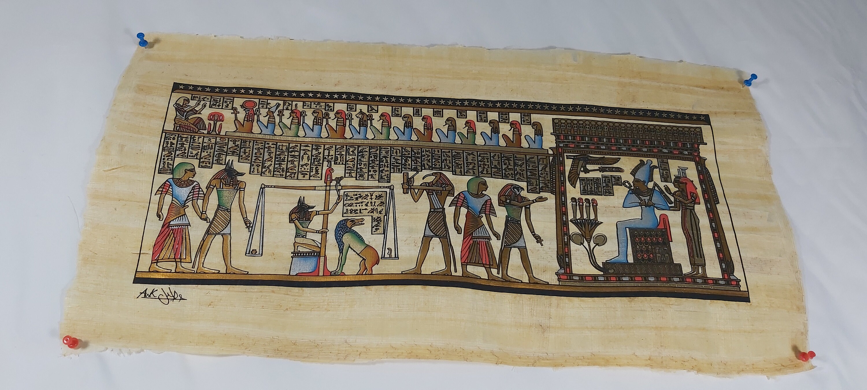 Egyptian Papyrus Painting Final Judgment Papyrus Painting | Etsy