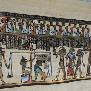 Egyptian Papyrus Painting, Final Judgment Papyrus Painting, Egyptian ...