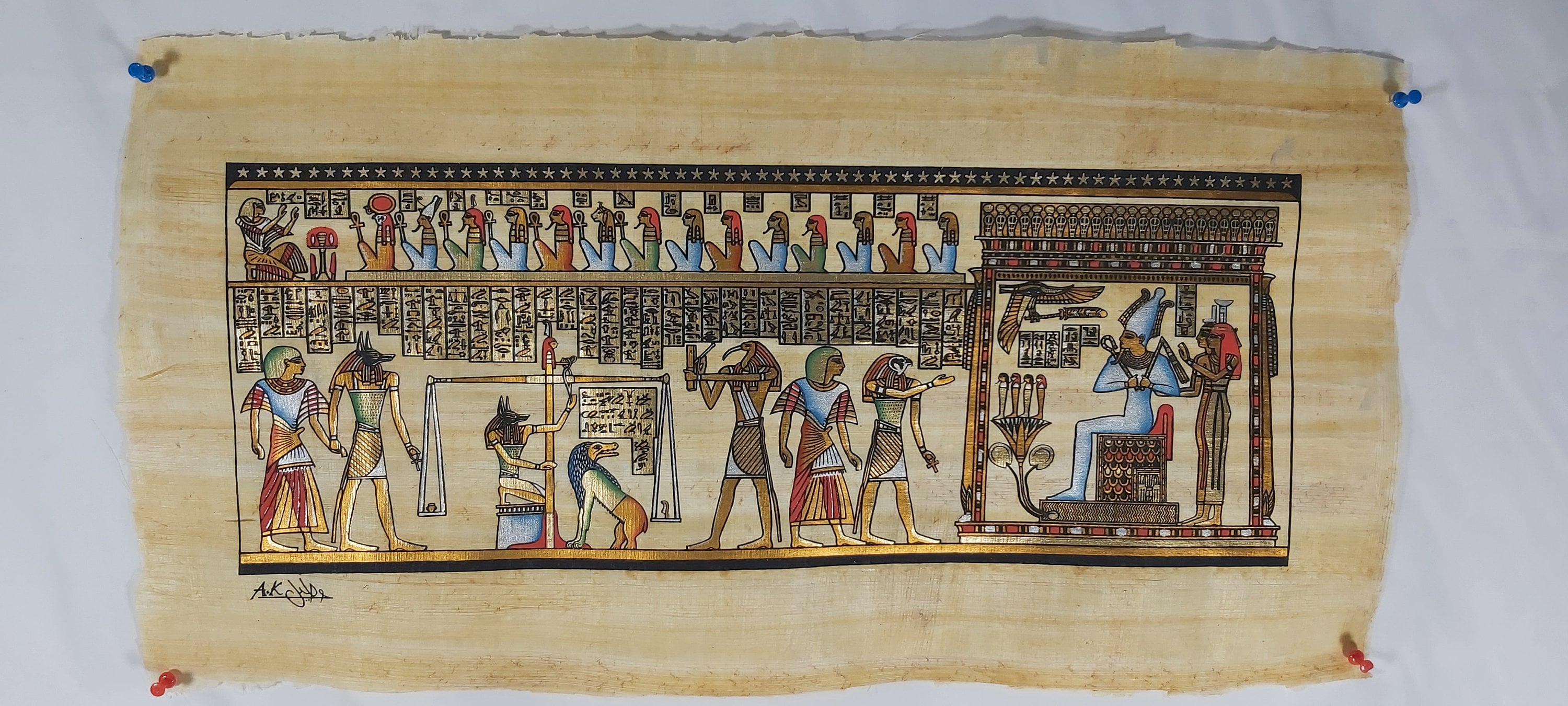 Egyptian Papyrus Painting Final Judgment Papyrus Painting | Etsy
