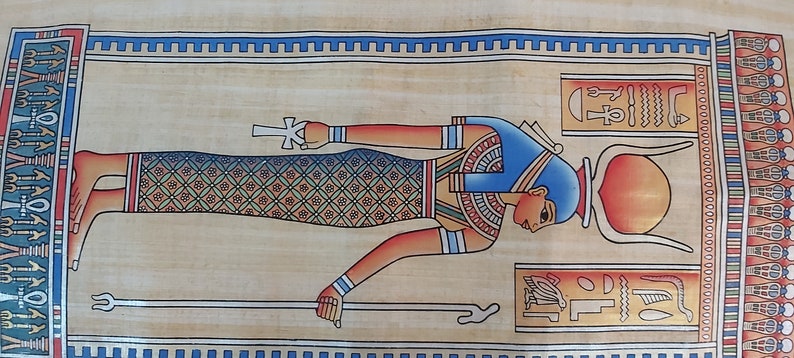 Egyptian Papyrus Painting Isis Papyrus Painting Egyptian - Etsy