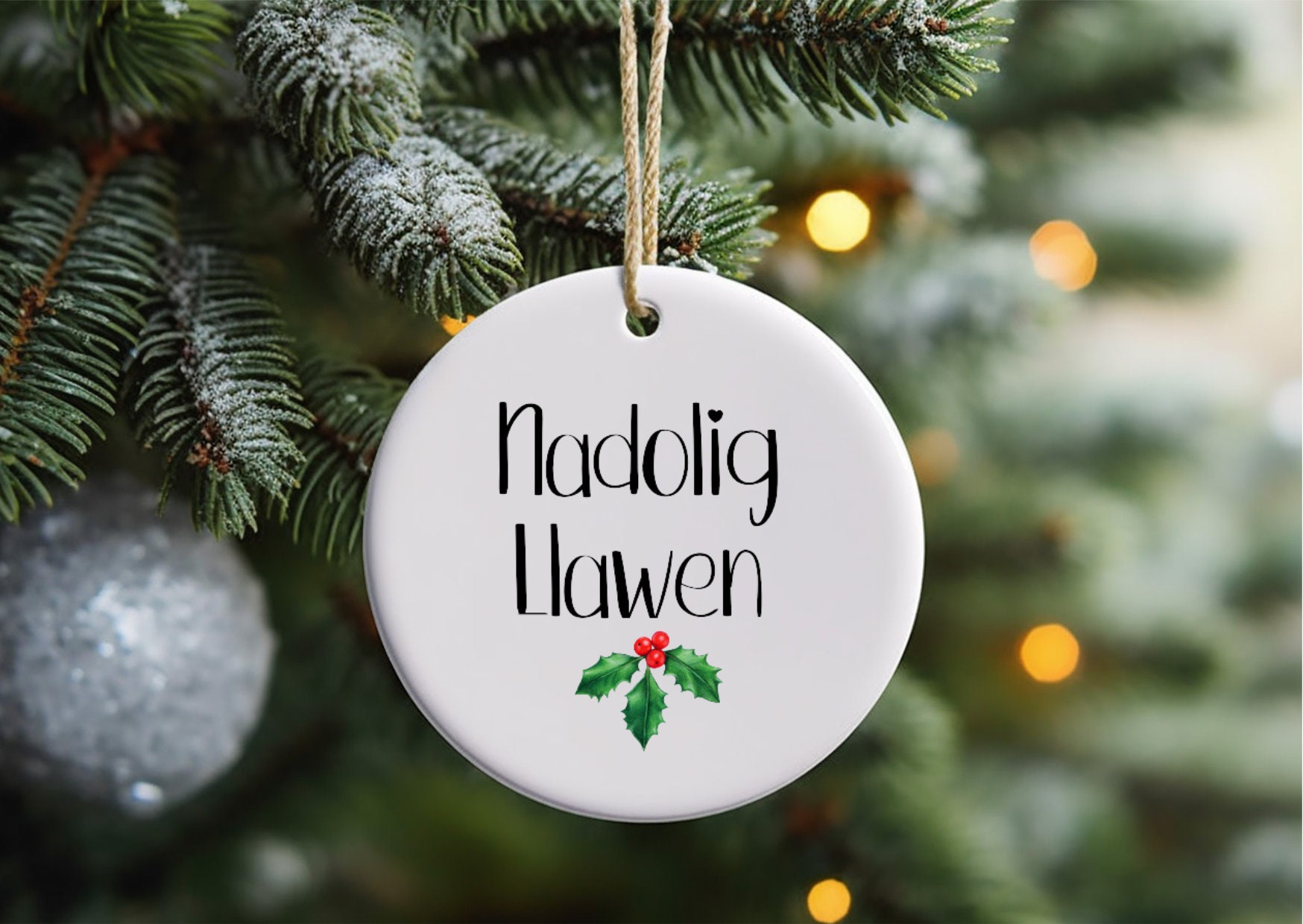 Nadolig Llawen Welsh Ceramic 7cm Bauble. Merry Christmas - Etsy UK
