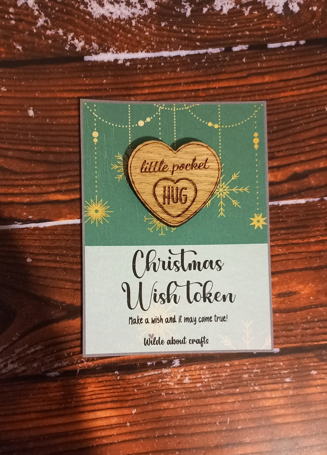 Christmas Wish Token Pocket Hug Keepsake Gift Xmas Oak - Etsy UK