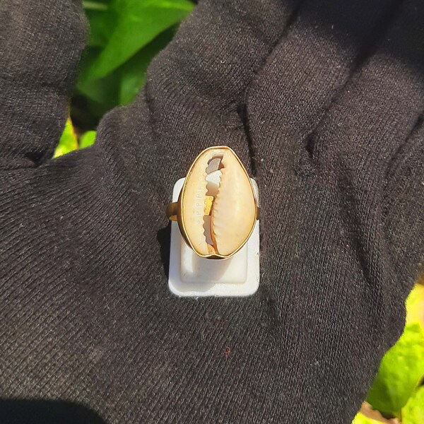 Cowrie Shell Ring - Etsy