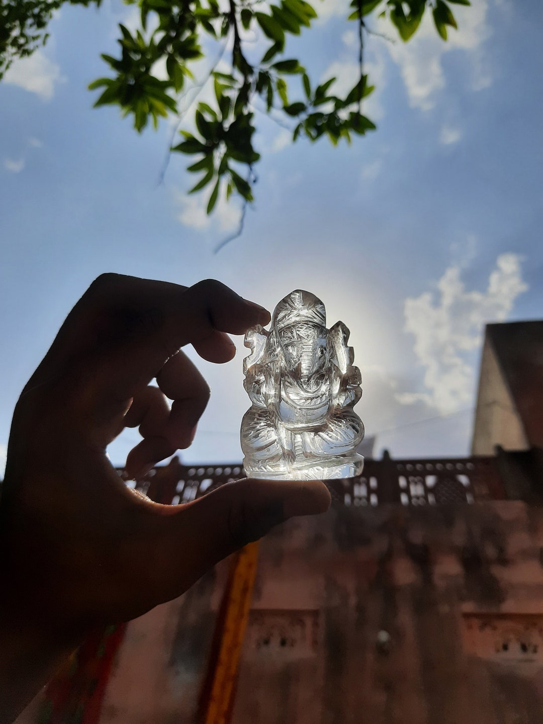 Crystal Quartz Statue, God Ganesh Ji Carving Statue, Natural Quartz ...