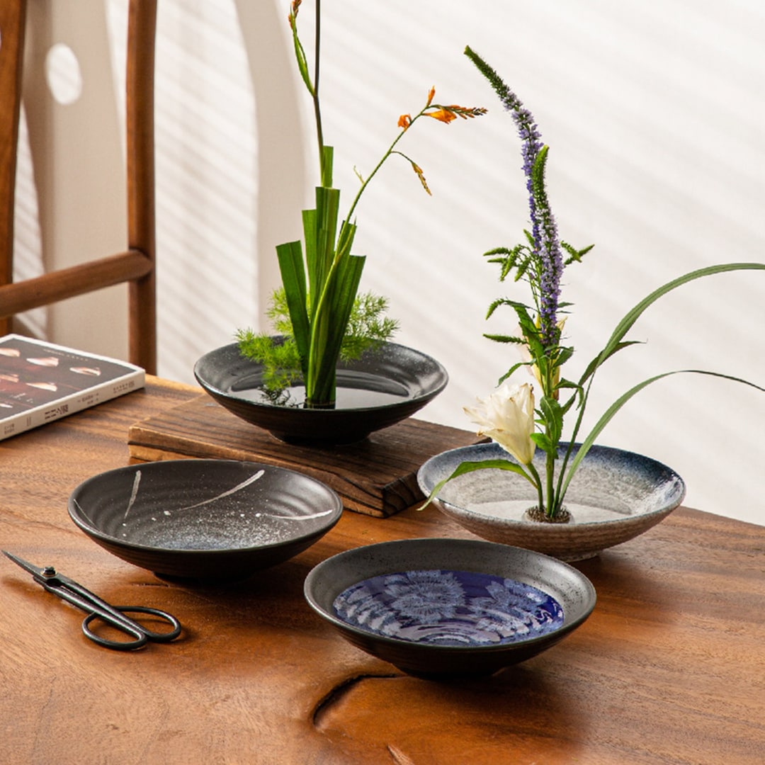 Vintage Ceramic Ikebana Vase Set/japanese Ikebana/flower Arrangement/flower Frog/kenzan Vase ...