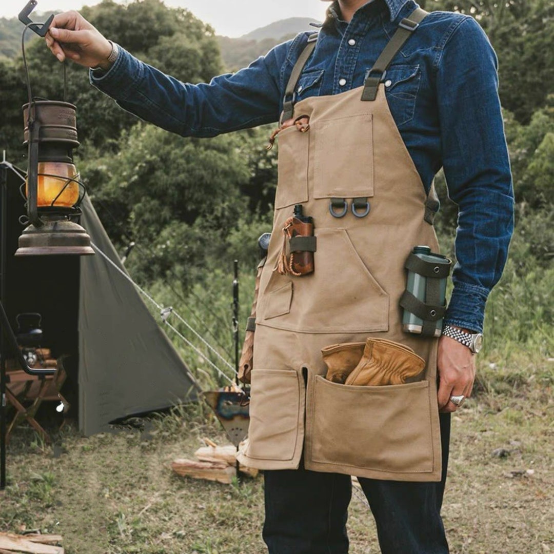 Heavy Duty Waxed Canvas Work Apron for Men and Women, Waxed Canvas Work Aprons for Men and Women ...