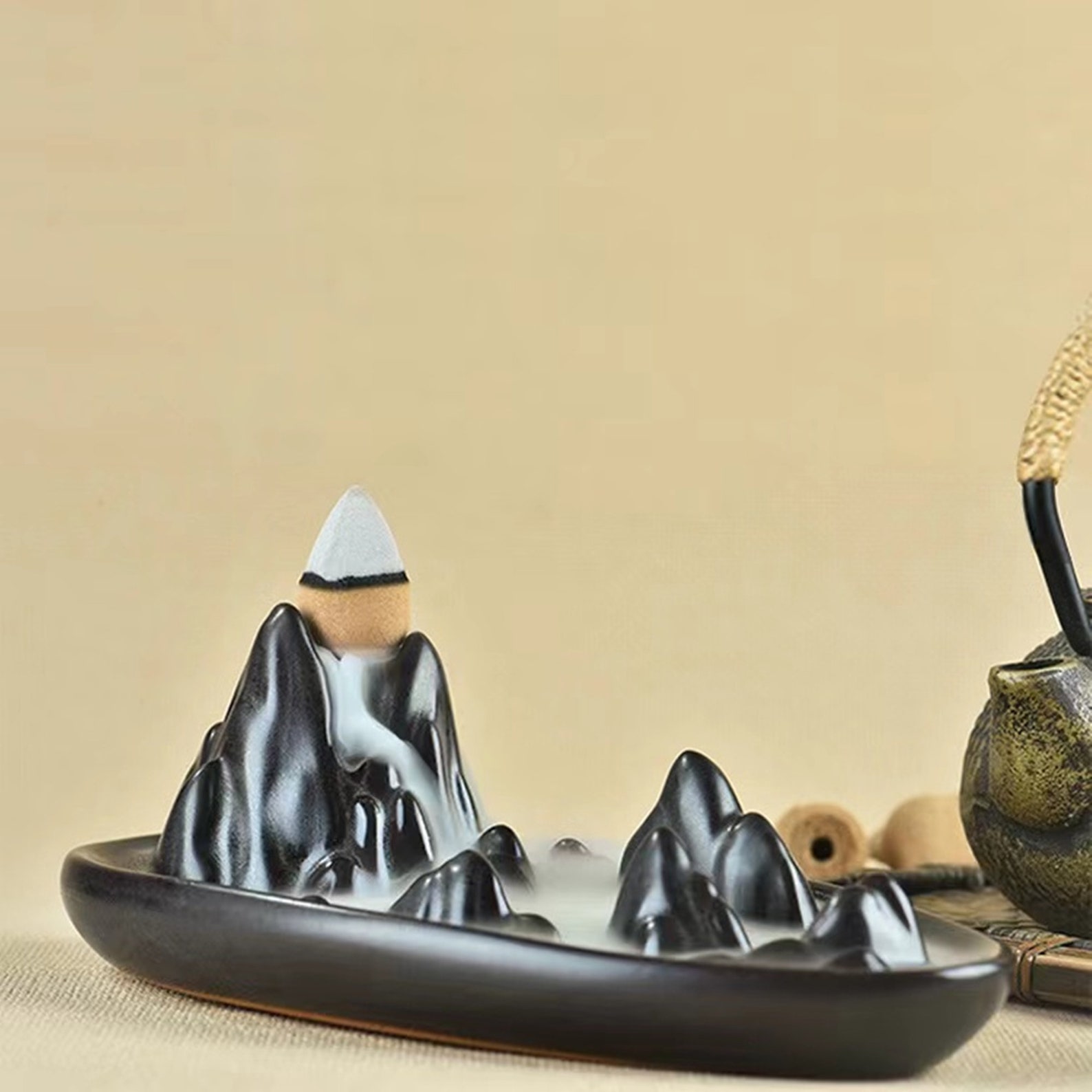 Ceramic Backflow Incense Holder/stoneware Waterfall Incense - Etsy