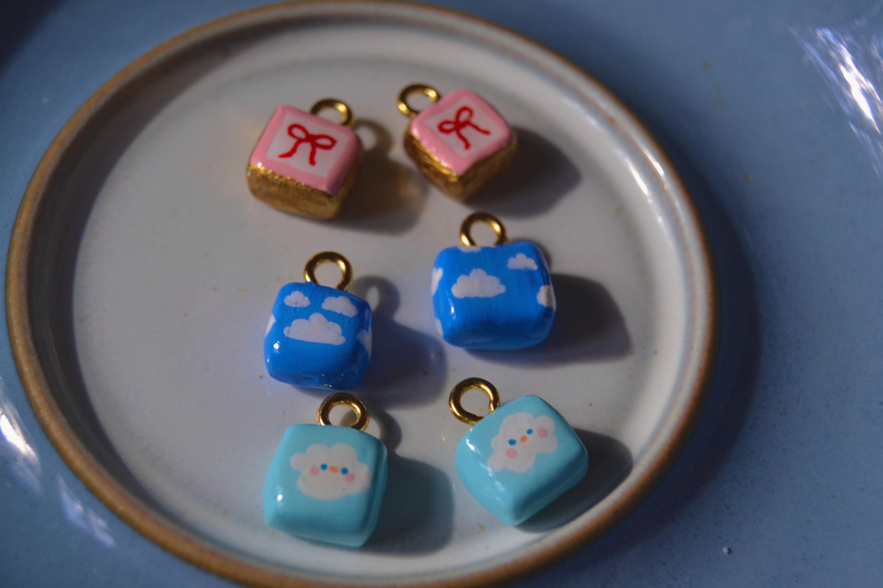 Tiny Hand Painted Charms - Handmade & Hand Painted Clay, Charm Necklace ...