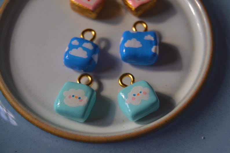 Tiny Hand Painted Charms - Handmade & Hand Painted Clay, Charm Necklace ...