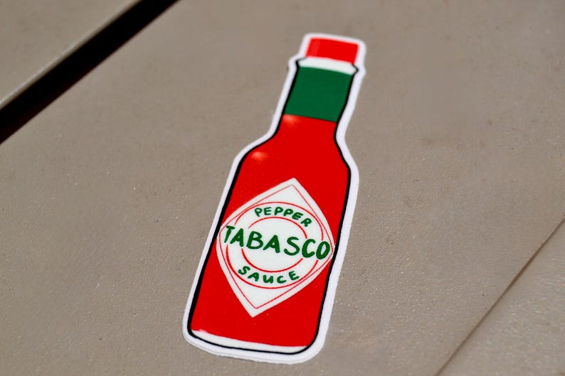 Tabasco Hot Pepper Sauce Sticker, Laptop Decal, Water Bottle Sticker ...
