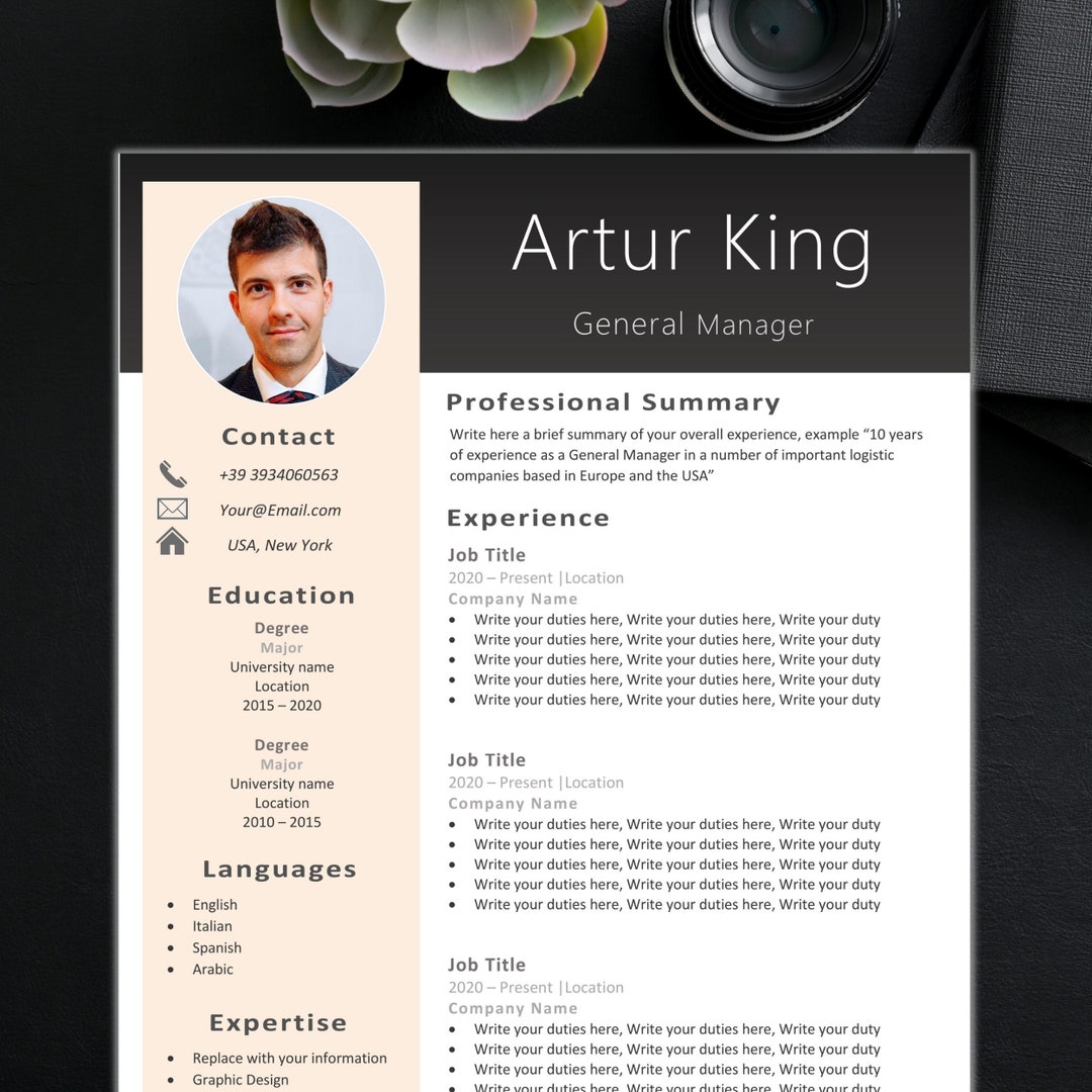 CV Template English 1, 2 & 3 Pages + Cover Letter + References (all ...