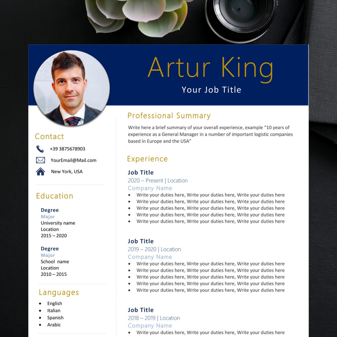 CV Template English 1, 2 & 3 Pages + Cover Letter + References (all ...