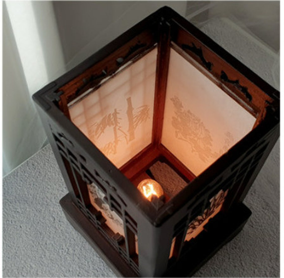 Korean Traditional Crafts Four Gracious Plants Hanji Lantern | Etsy